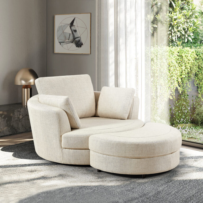 Cuddle Swivel Chair, Round Swivel Accent Chair - Loungely