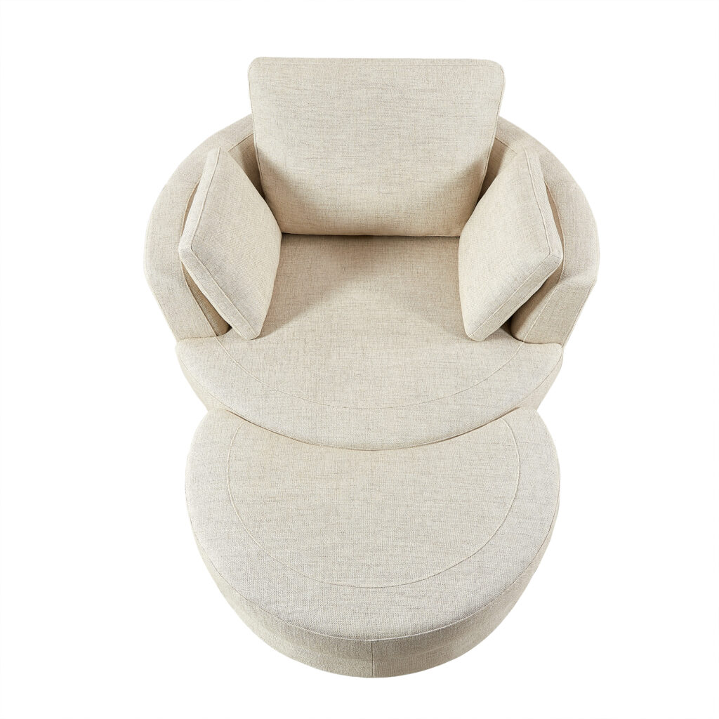 Cuddle Swivel Chair, Round Swivel Accent Chair - Loungely