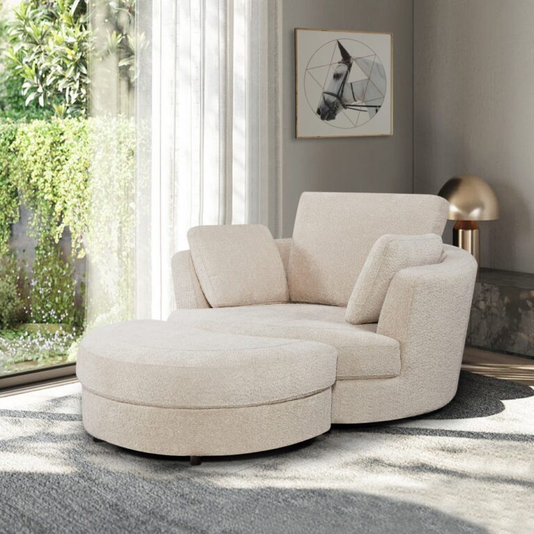 Cuddle Swivel Chair, Round Swivel Accent Chair - Loungely