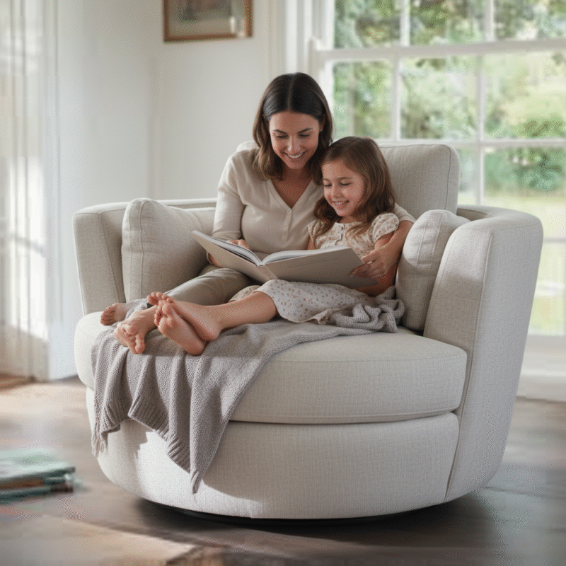Cuddle Swivel Chair, Round Swivel Accent Chair - Loungely